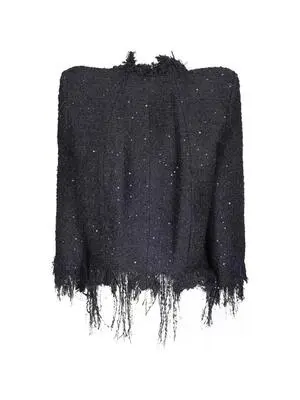 Matieres Fecales Sequin-embellished Frayed Jacket