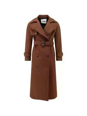HEVO Rivabella Double-breasted Belted Trench Coat - Brown