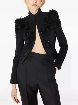 Elisabetta Franchi Double-layer Crêpe Jacket With Crystals