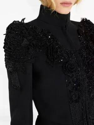 Elisabetta Franchi Double-layer Crêpe Jacket With Crystals