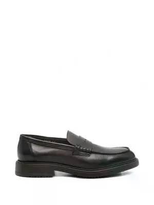 DOUCAL'S Penny Leather Loafers - Brown