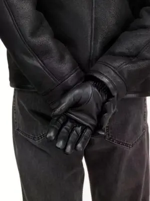 Nn07 Him Logo-debossed Leather Gloves
