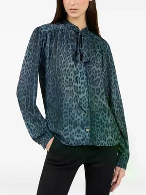 Roberto Cavalli Leopard-print Pussy-bow Blouse