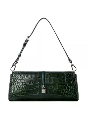 Stella McCartney Ryder Croc-embossed Pochette Shoulder Bag