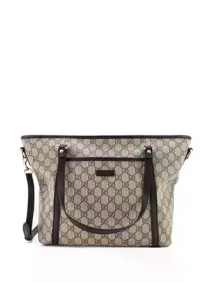 Gucci Front Pocket Convertible Gg Coated Canvas Medium Tote Bag