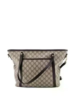 Gucci Front Pocket Convertible Gg Coated Canvas Medium Tote Bag