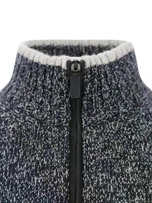 Paul & Shark Zip-up Marl-knit Cardigan - Blue