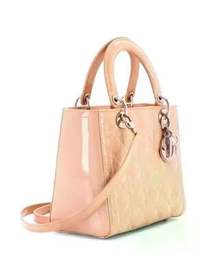 Dior Lady Bag Cannage Quilt Patent Medium Satchel