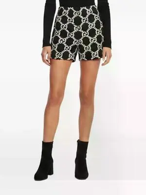 Gucci Gg Monogram Mini Shorts - Black