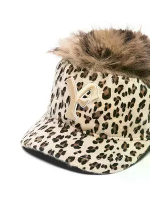 PDF Leopard-print Faux-fur Baseball Cap