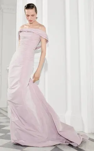 MARMAR HALIM Off-shoulder Draped Taffeta Gown