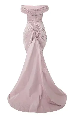 MARMAR HALIM Off-shoulder Draped Taffeta Gown