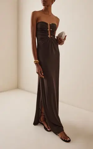 MORE NOIR Alina Cutout Jersey Maxi Dress