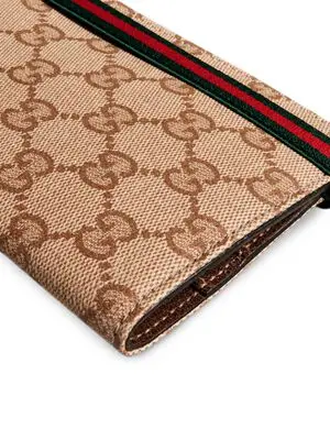 Gucci Gg And Web Detail Passport Case