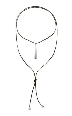 Éliou Gota Leather Sterling Wrap Necklace - Silver
