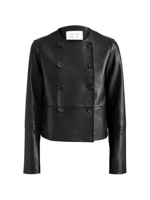 Proenza Schouler White Label Courtney Double-breasted Leather Jacket - Black