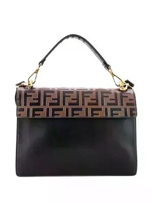 Fendi Kan U Zucca Embossed Leather Medium Shoulder Bag