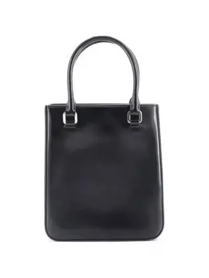 Prada Convertible Tote Brushed Leather Small Crossbody Bag - Black