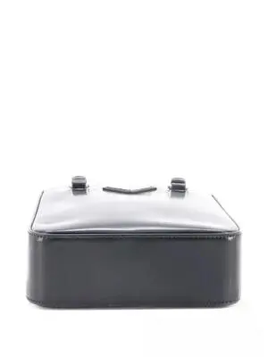 Prada Convertible Tote Brushed Leather Small Crossbody Bag - Black