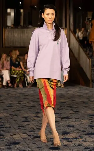 CONNER IVES Rainbow Handpainted Silk Midi Skirt