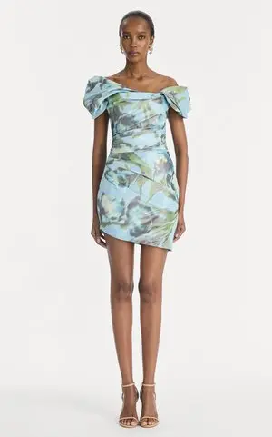 Oscar De La Renta Off-the-shoulder Silk Mini Dress