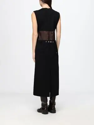 Marni Sleeveless Virgin Wool Midi Sheath Dress With Crew Neck