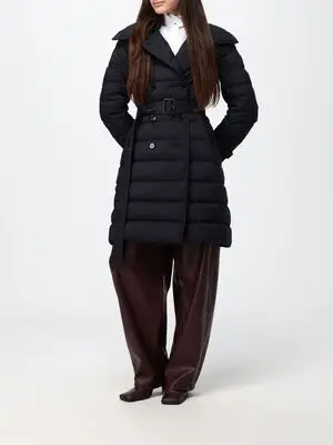 Burberry Slim-fit Double-breasted Quilted Nylon Down Coat With Hood And Belt