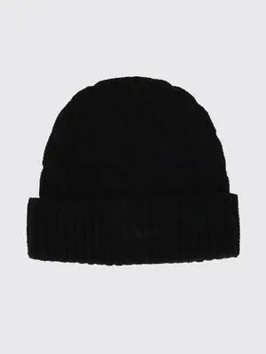 MC2 SAINT BARTH Ribbed Pure Wool Cuffed Beanie With Embroidered Logo - Black