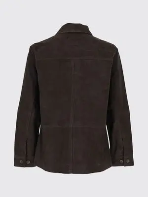 SEBAGO Suede Leather Shirt Jacket With Classic Collar