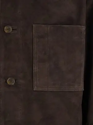 SEBAGO Suede Leather Shirt Jacket With Classic Collar