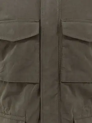 Aspesi Military Style Cotton Blend Parka With Drawstring Waist