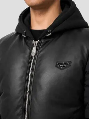 Philipp Plein Quilted Puffer Jacket With Hood And Hexagon Logo Patch