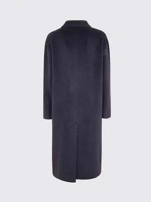 Tagliatore Long Double-breasted Alpaca Wool Coat With Lapels