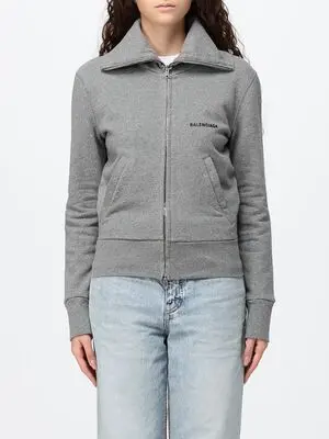 Balenciaga Slim-fit Zipped Cotton Jumper With Sailor Collar And Logo