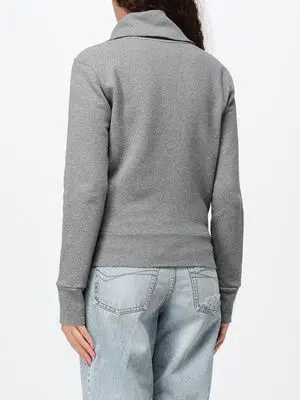 Balenciaga Slim-fit Zipped Cotton Jumper With Sailor Collar And Logo