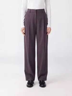 THELATEST Pleated Tailored Wide-leg Trousers In Virgin Wool Blend - Brown