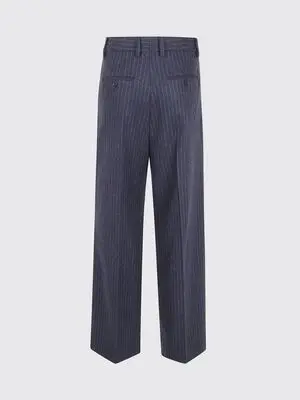 Filippa K Pinstripe Wide Leg Trousers With High Waist And Pleats In Wool Blend