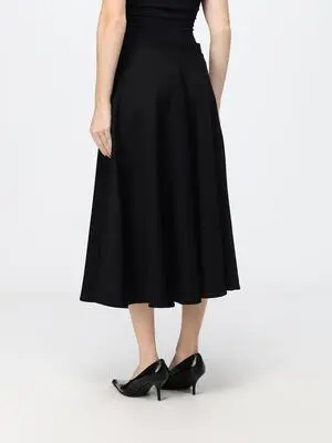 CRIDA MILANO Cristina High-waisted Wool Midi Flare Skirt With Pockets