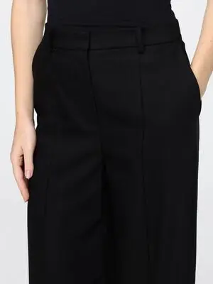 CRIDA MILANO High-waisted Wide-leg Wool Tailored Trousers With Pleats - Black