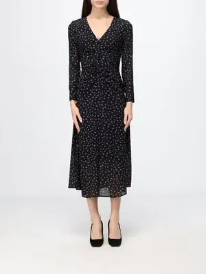 MAR DE MARGARITAS Floral Viscose Midi Dress With Long Sleeves And Ruched Waist