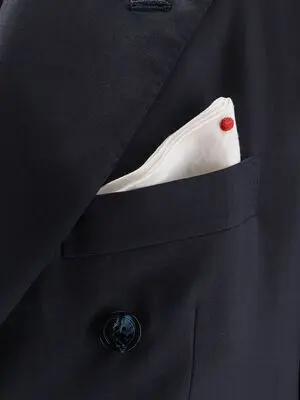 Kiton Double-breasted Pure Wool Suit With Peak Lapels And Tailored Trousers