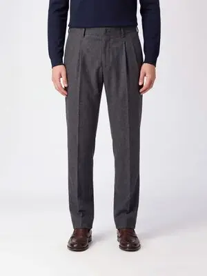 SLOWEAR Pleated Straight-fit Wool-blend Chino Trousers