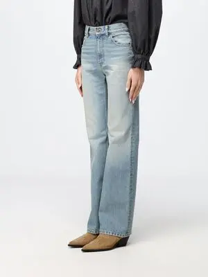 Chloé Mid-rise Straight Fit Cotton Denim Jeans With Embroidered Logo - Blue