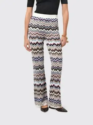 Missoni High-waisted Slim Fit Knit Trousers With Multicolour Zig-zag Pattern