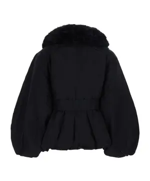 ROTATE BY BIRGER CHRISTENSEN Belted Faux Fur Collar Coat