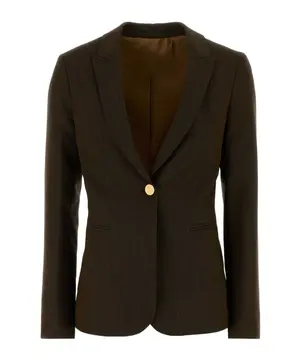 Alberta Ferretti Single-breasted Twill Blazer - Mud