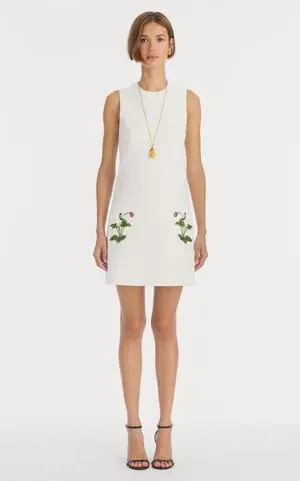 Oscar De La Renta Strawberry Patch Mini Dress