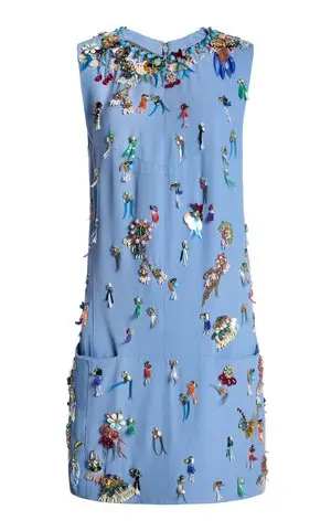 Dries Van Noten Delroy Embellished Mini Dress - Blue