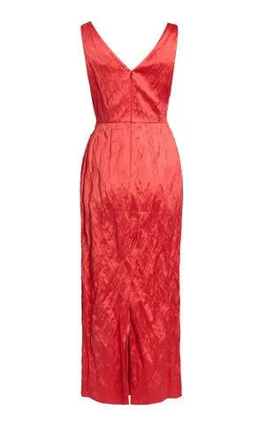 Erdem Embellished Textured Satin Maxi Dress