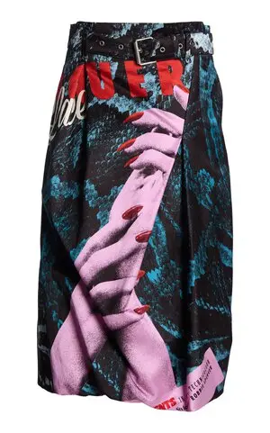 Dries Van Noten Slash Printed Cotton-blend Midi Skirt